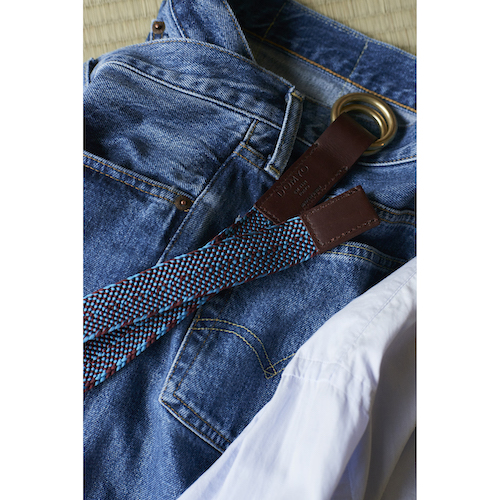 DOMYO KUMIHIMO Belt - Blue & Deep Red, Silk100%, SASAMI-GUMI - Edo ...